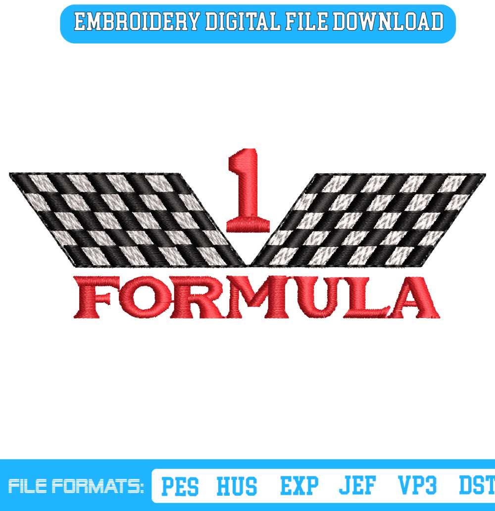 Formula 1 Logo Embroidery Design File Formula 1 File Instant | Inspire ...