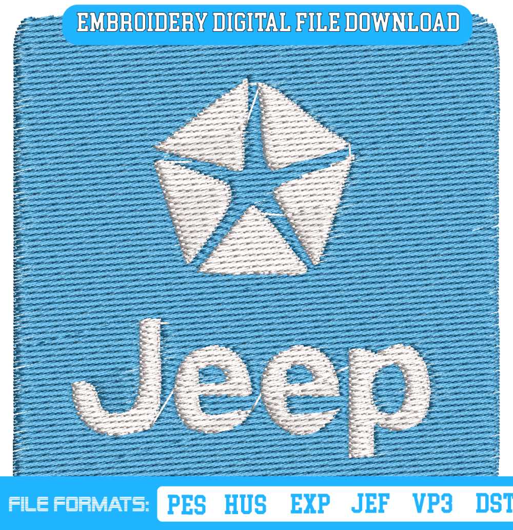 Jeep Logo Embroidery Design Sport Car Brand Embroidery - Inspire Uplift