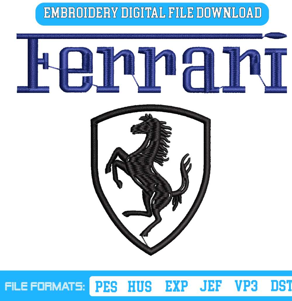 Ferrari Logo Embroidery Download Design Logo Car Embroidery | Inspire ...
