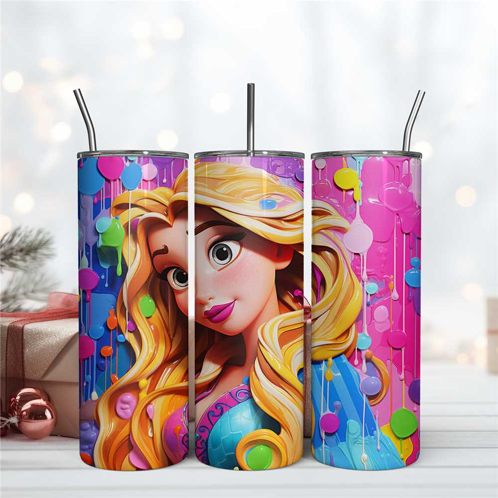 3D Rapunzel Princess Tumbler Design, Disney Princess Wrap, 2 - Inspire ...