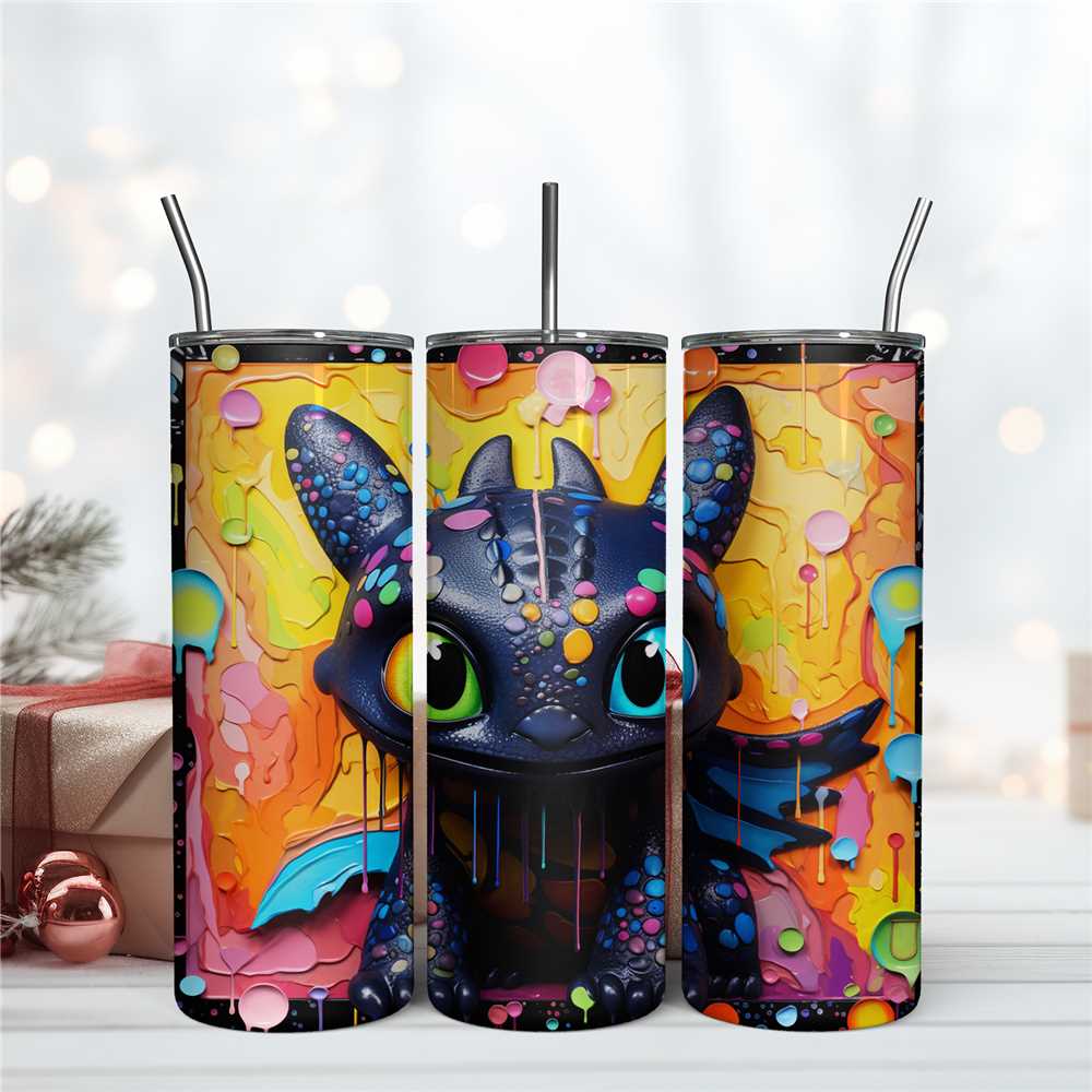 Color Toothless Tumbler Wrap Design, Dragon Wrap 20oz, 20oz | Inspire ...