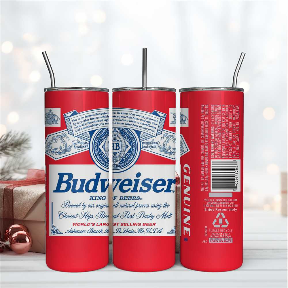 Budweiser 20Oz Tumbler Wrap Sublimation Design, Beer Brand T - Inspire ...