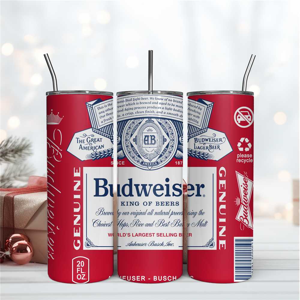 Classic Budweiser 20Oz Tumbler Wrap Sublimation Design, Beer - Inspire ...