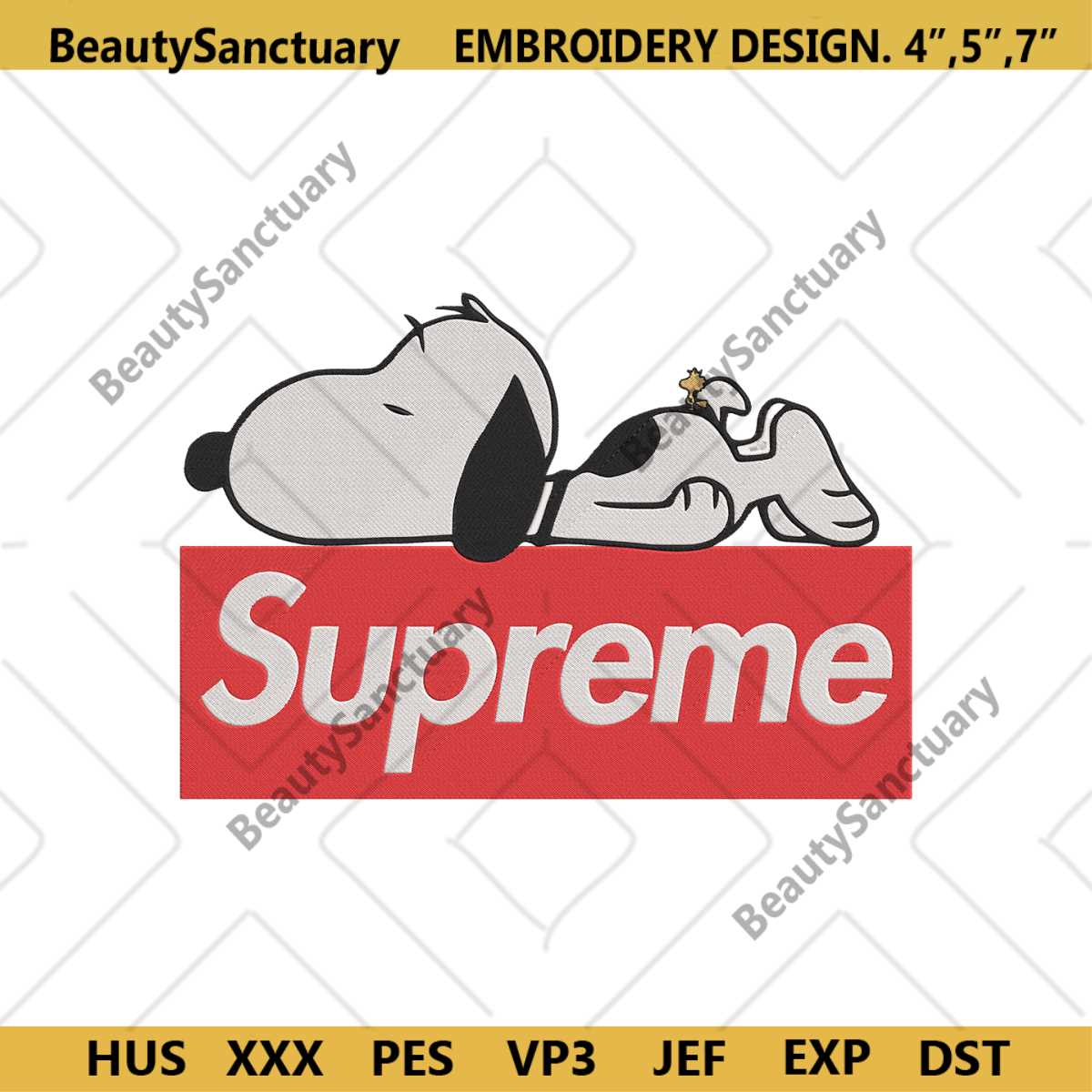 Supreme And Snoopy Logo Embroidery Design Download | Inspire Uplift