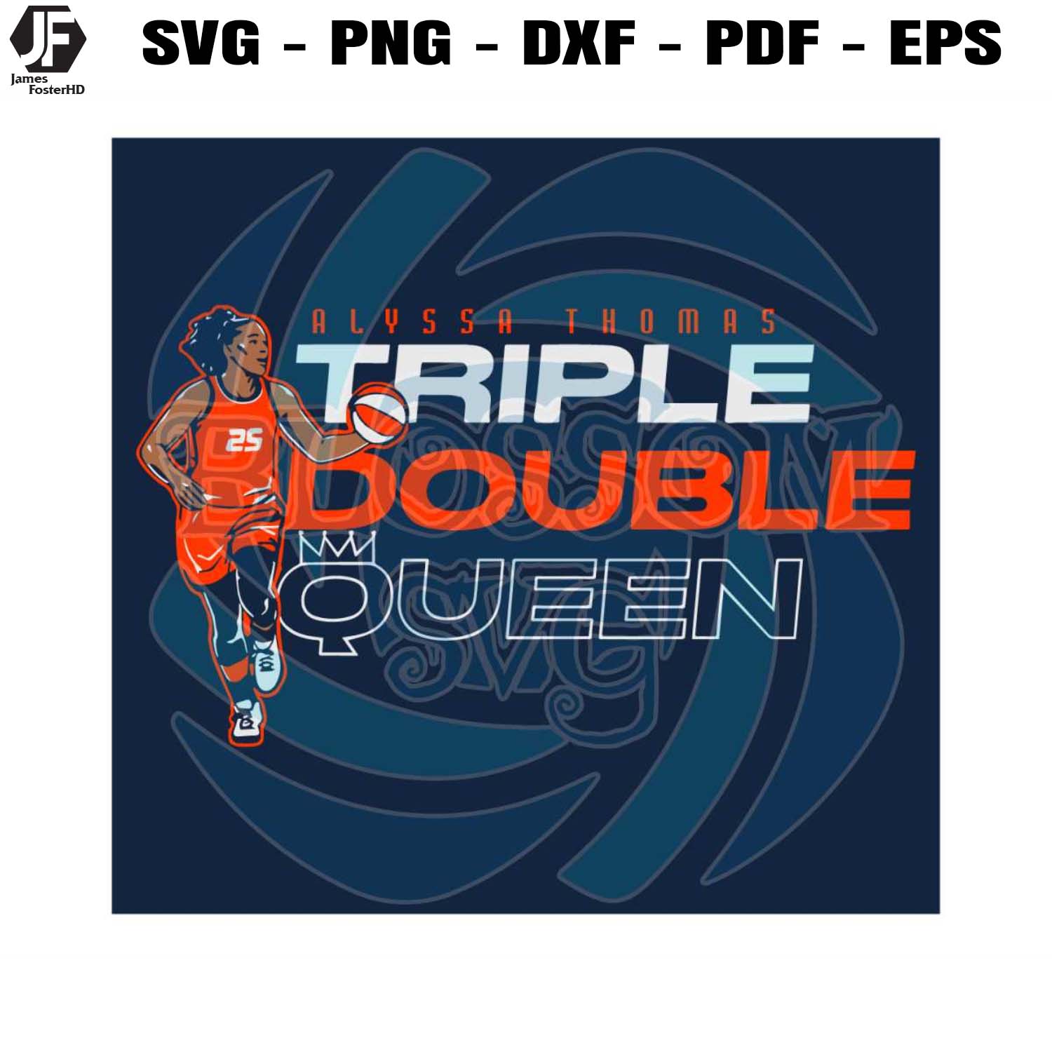 ALYSSA THOMAS SVG TRIPLE DOUBLE QUEEN SVG Files - Inspire Uplift