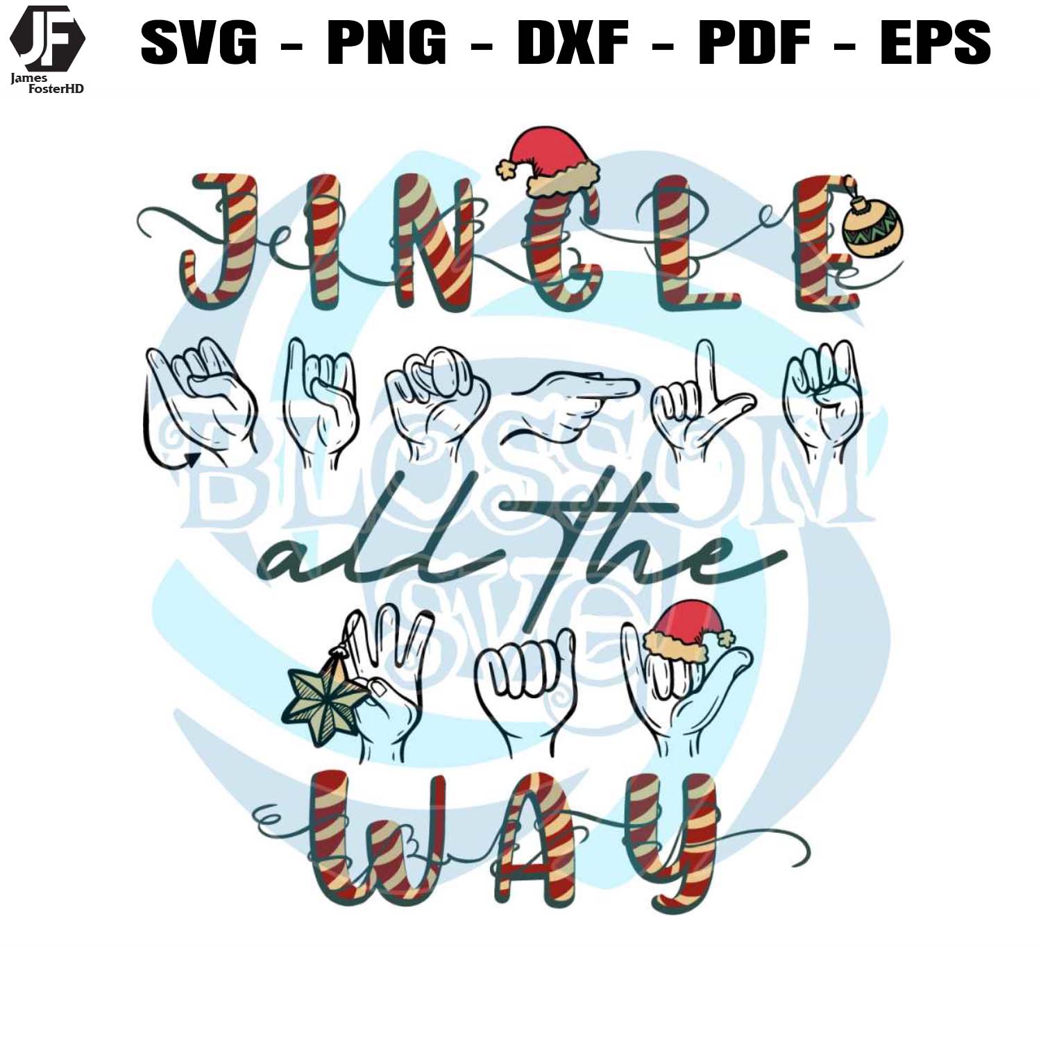 ASL Jingle All The Way Fingerspelling SVG Digital Cricut Fil | Inspire ...