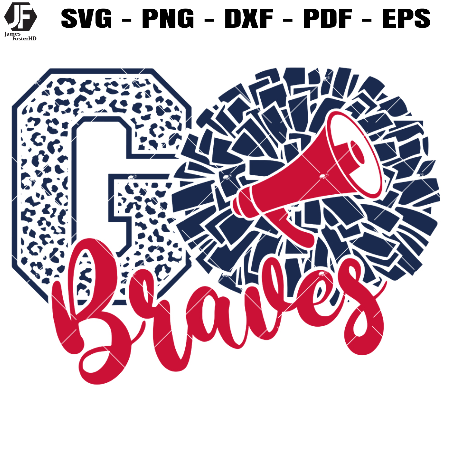 Braves Cheer Svg, Cheerleading Braves Svg, Go Braves Svg | Inspire Uplift