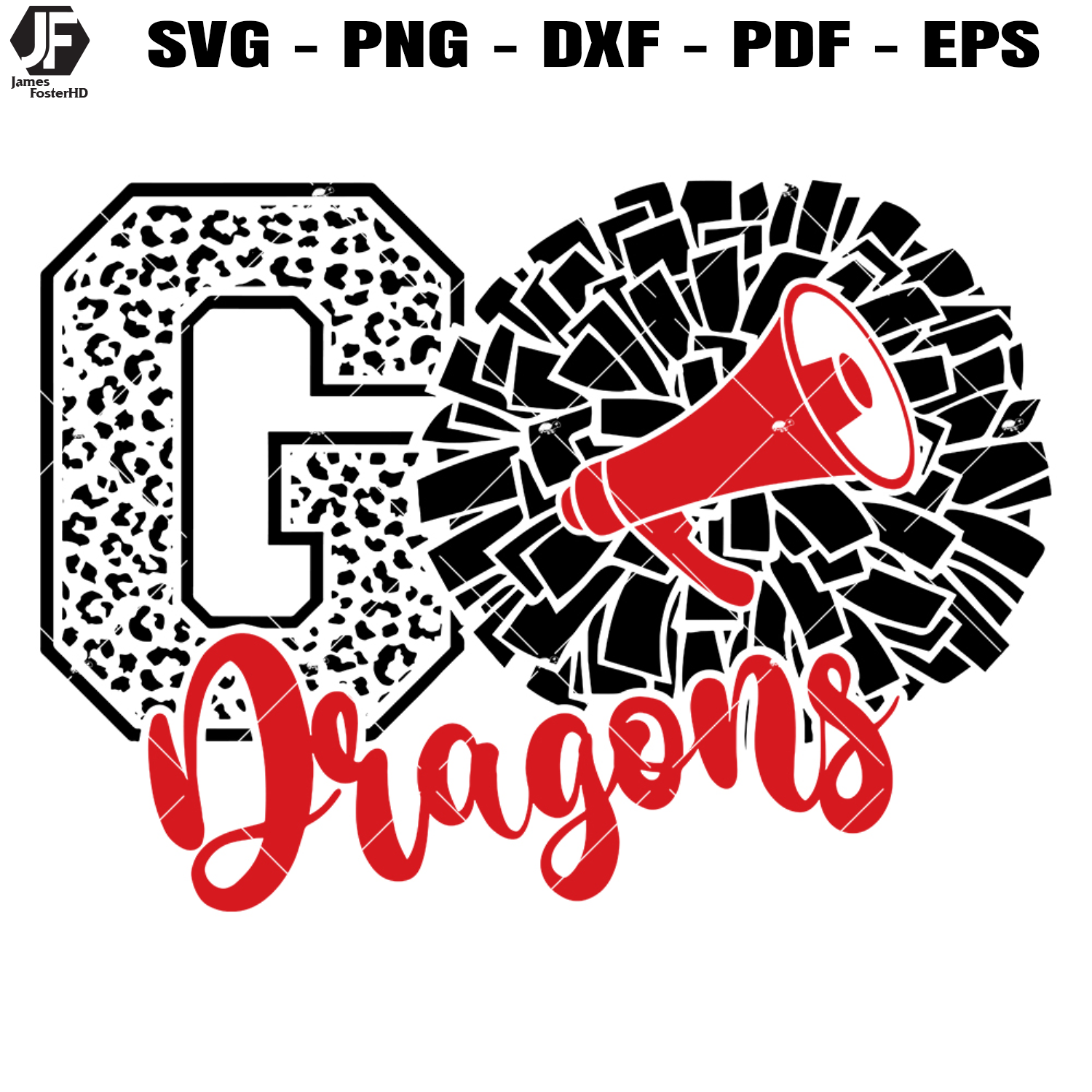 Dragons Cheer Svg, Cheerleading Dragons Svg, Go Dragons - Inspire Uplift