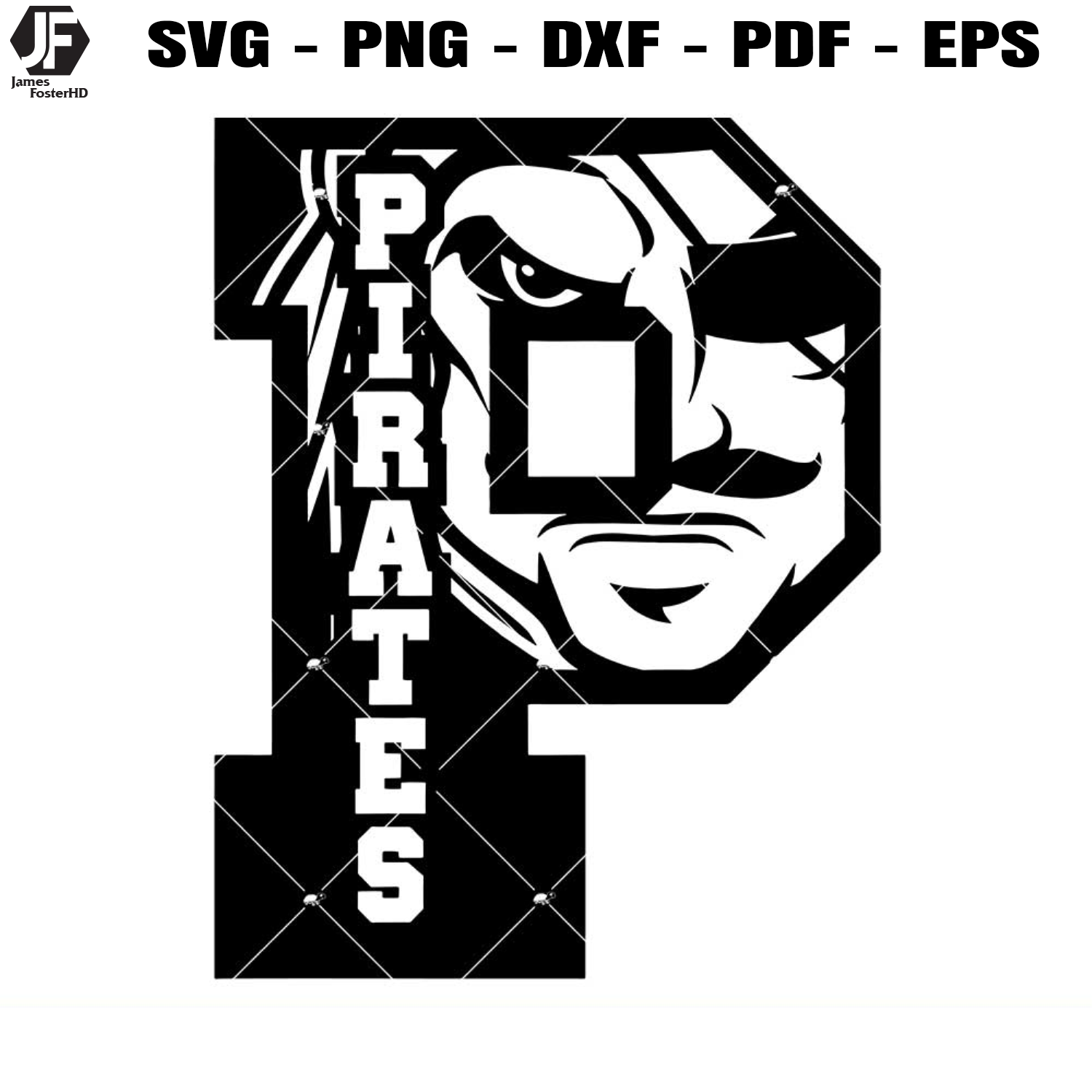 Pirates Team Logo Svg, Team Logo Svg, Mascot Inside Letter | Inspire Uplift