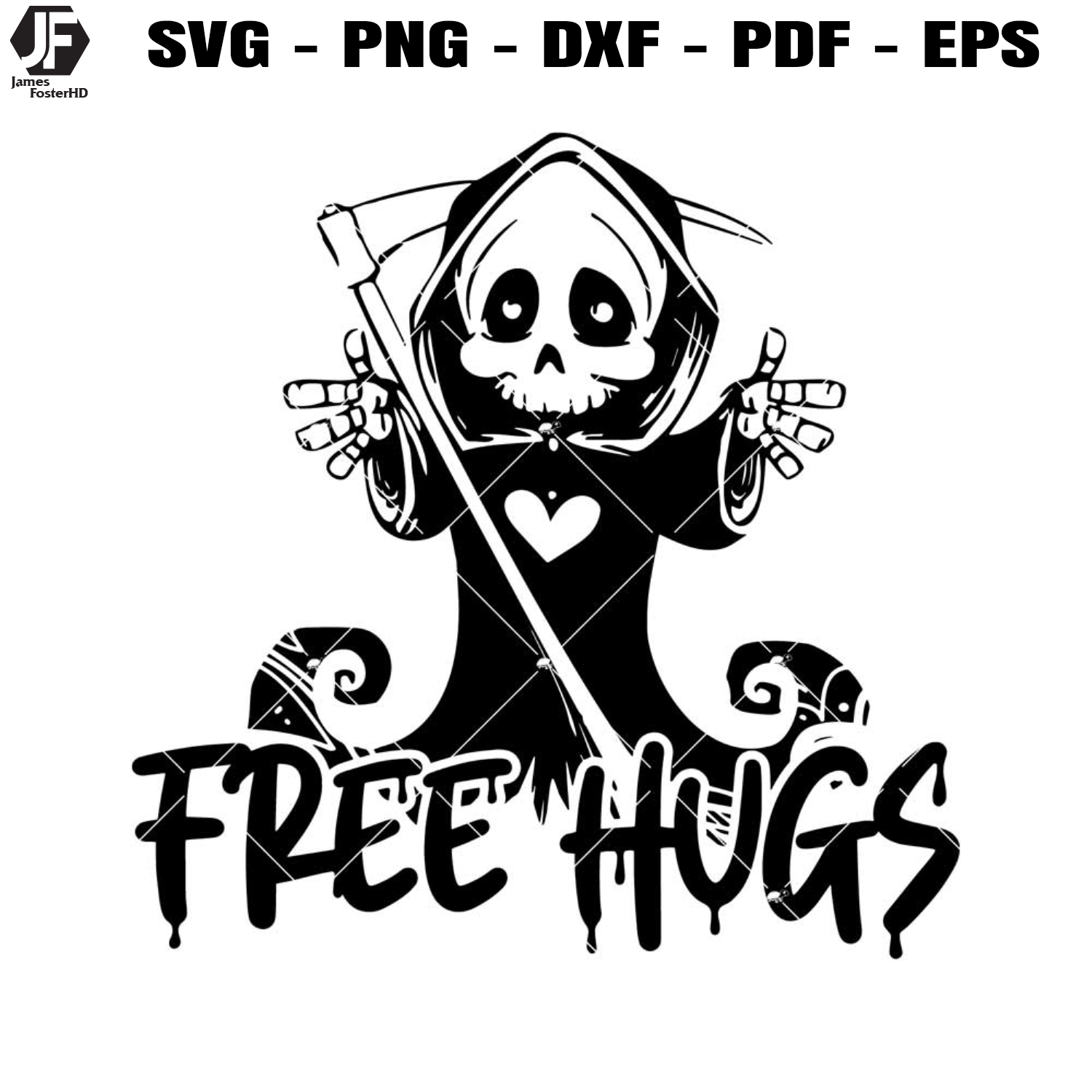 Free Hugs Grim Reaper Svg, Funny Grim Reape Svg, Funny - Inspire Uplift