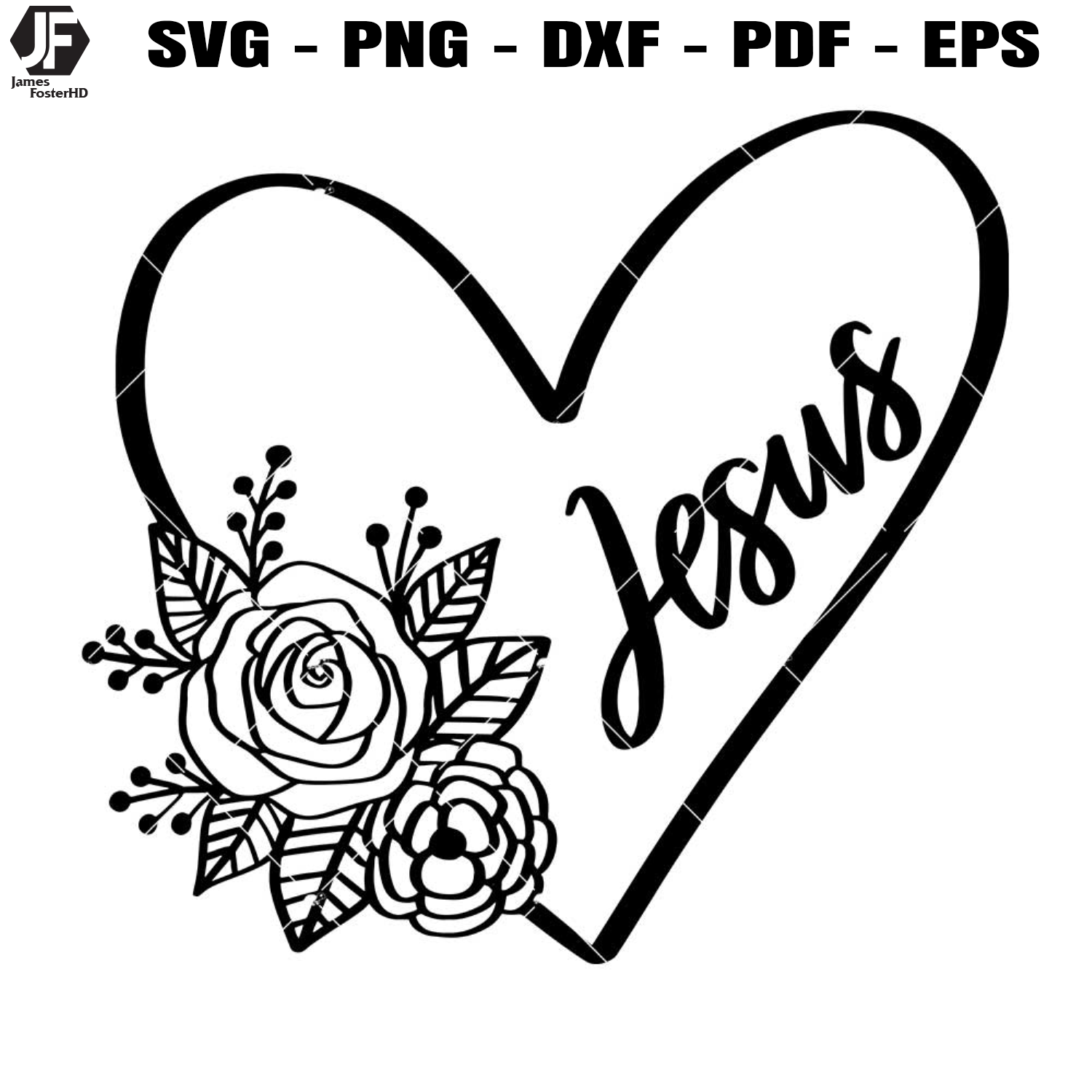 Jesus Rose Heart Svg, Rose Heart Svg, Jesus Loves Svg - Inspire Uplift