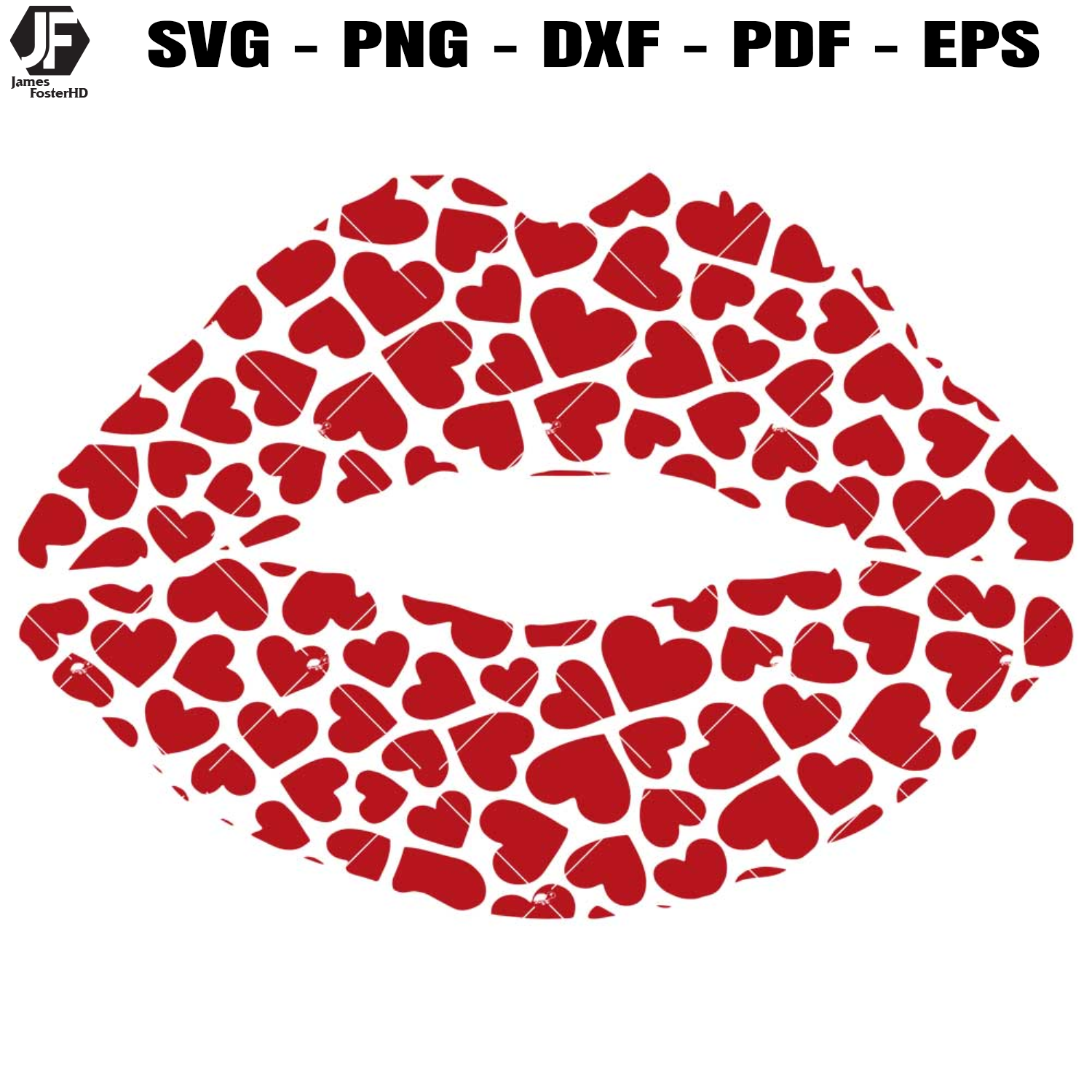 Lips Of Hearts Love Svg, Sexy Lips Svg, Heart Lips Svg - Inspire Uplift
