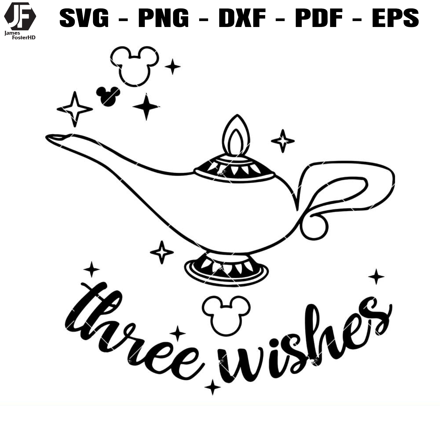 Alladdin Lamp Svg, Wishes Svg, Three Wishes Svg, Genie Svg | Inspire Uplift