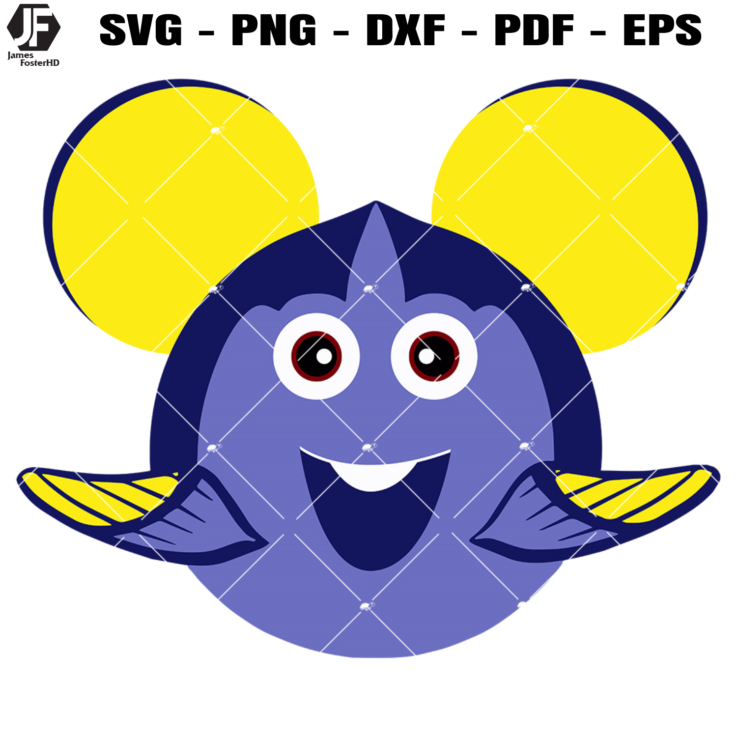 Dory Mouse Head Svg, Finding Nemo Svg, Dory Characters Svg - Inspire Uplift