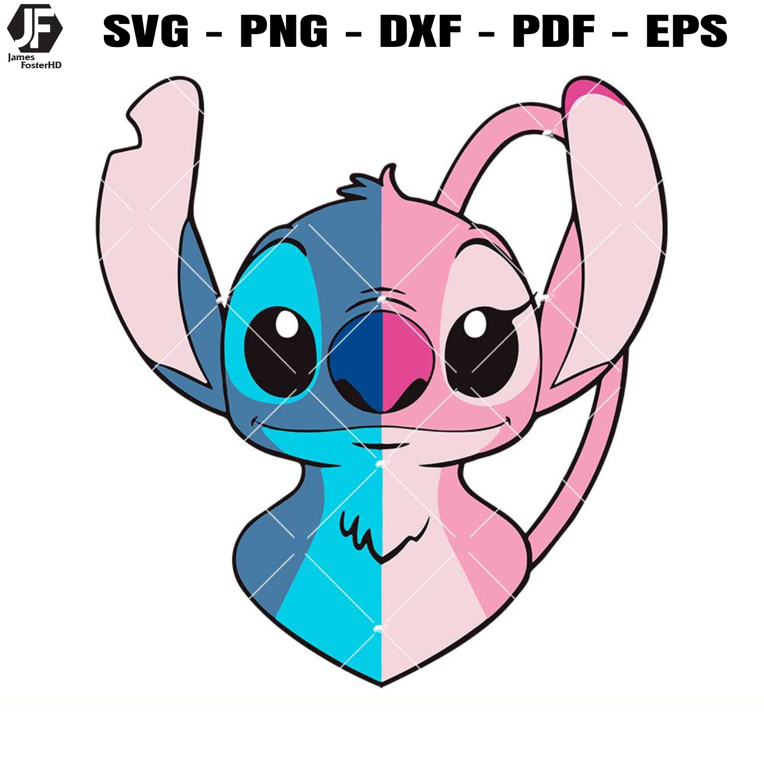 Half Stitch and Angel Svg, Stitch Disney Svg, Stitch Svg - Inspire Uplift