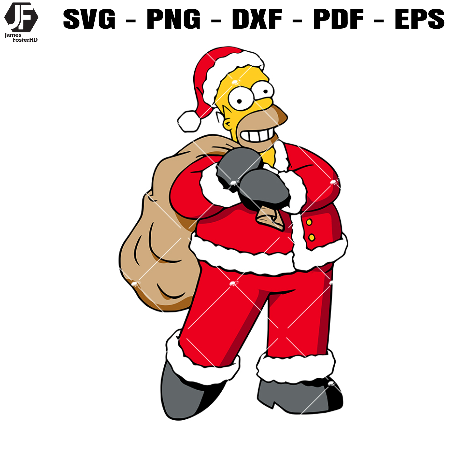 Homer Simpson Santa Claus Svg, The Simpsons Christmas Svg - Inspire Uplift