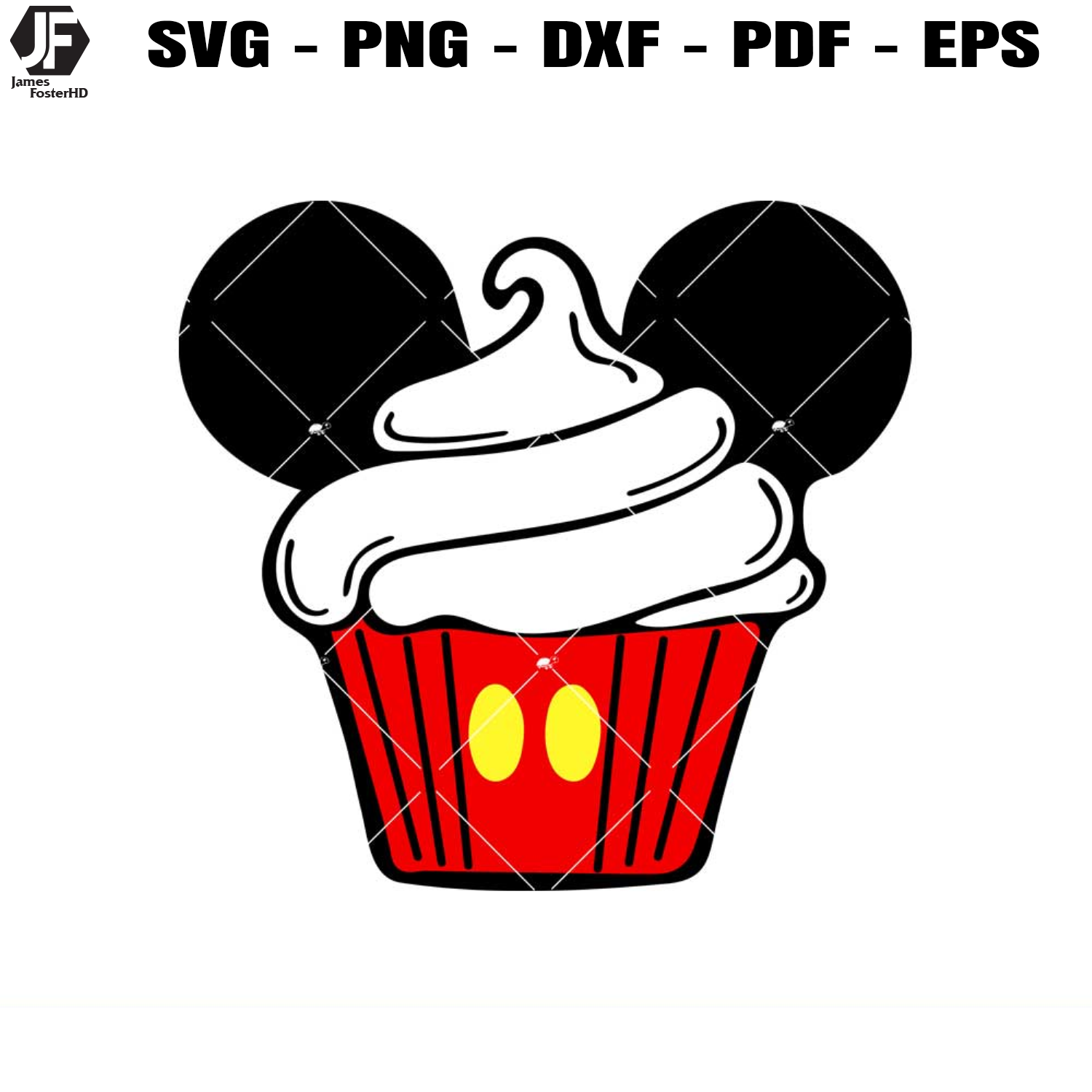 Mickey Cupcake Svg, Mickey Disney Svg, Cupcake Svg - Inspire Uplift