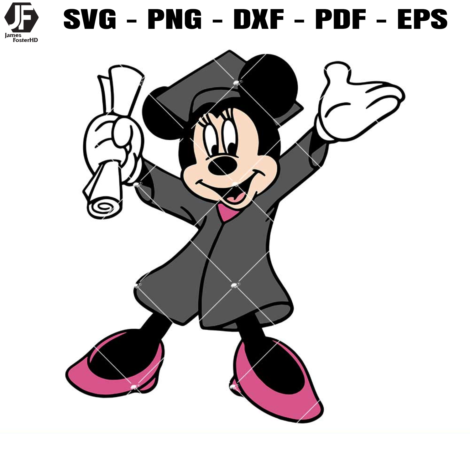 Minnie Mouse Graduation Svg, 2024 Graduation Svg, Graduate | Inspire Uplift