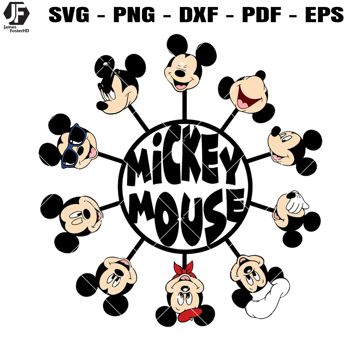 Mouse Facial Expressions Svg, Cute Mickey Mouse Svg | Inspire Uplift