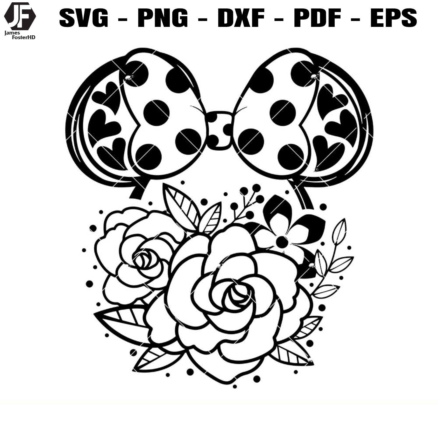 Mouse Head Flower Svg, Minnie Flowers Svg, Mouse Ears Svg | Inspire Uplift
