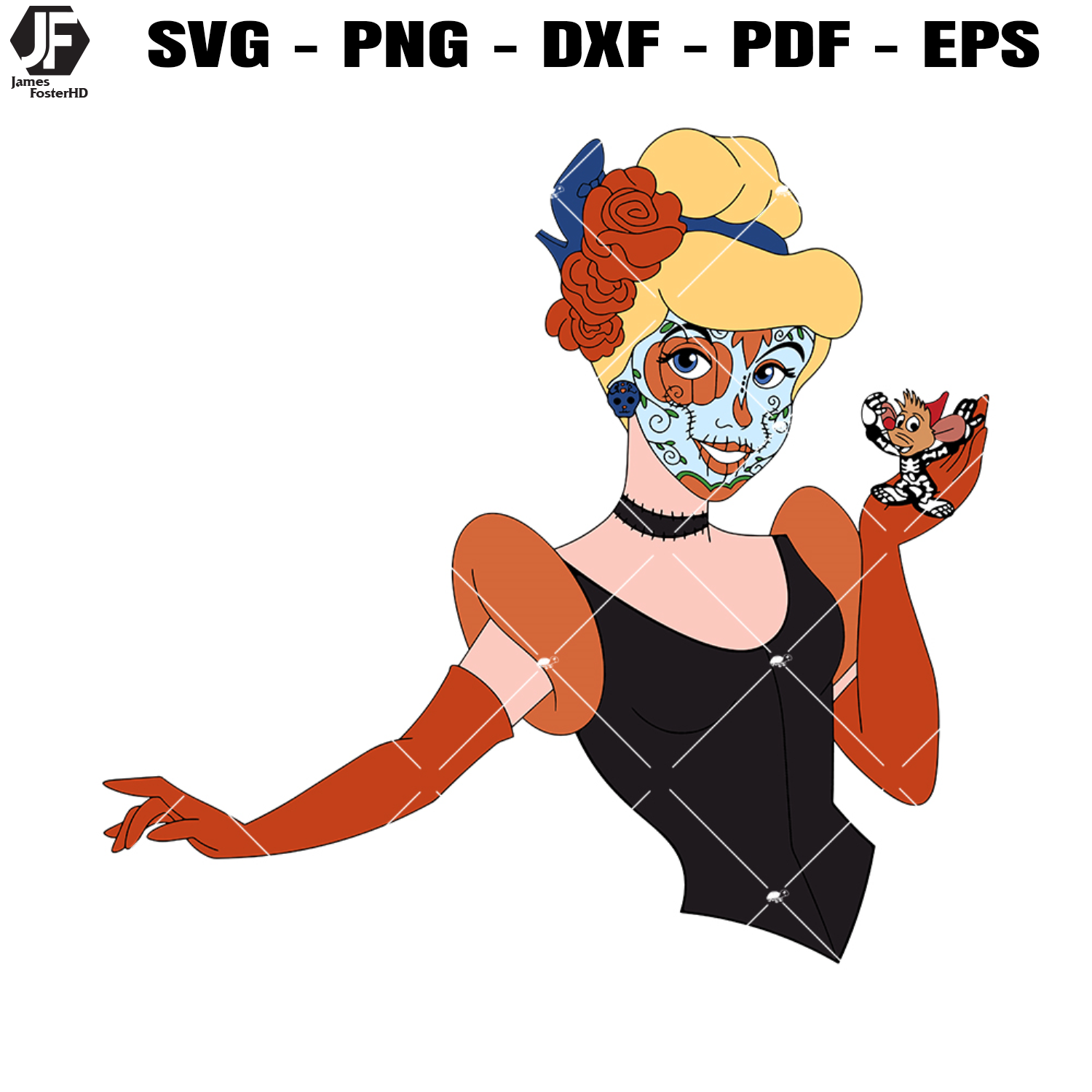 Princess Cinderella Day of the Dead Svg, Princess Cinderella | Inspire ...
