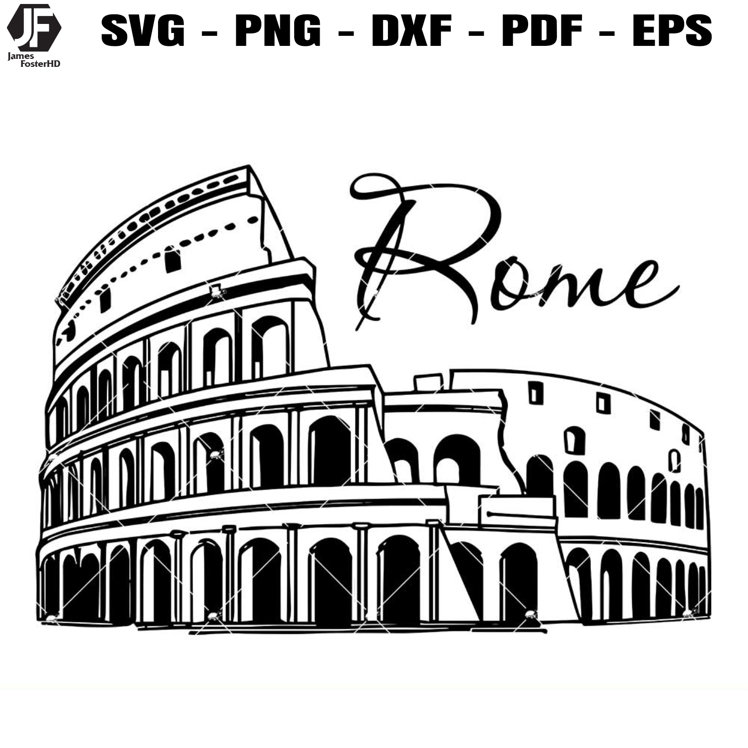 Rome Coliseum Svg, Rome Italy Svg, Rome Silhouette Svg - Inspire Uplift