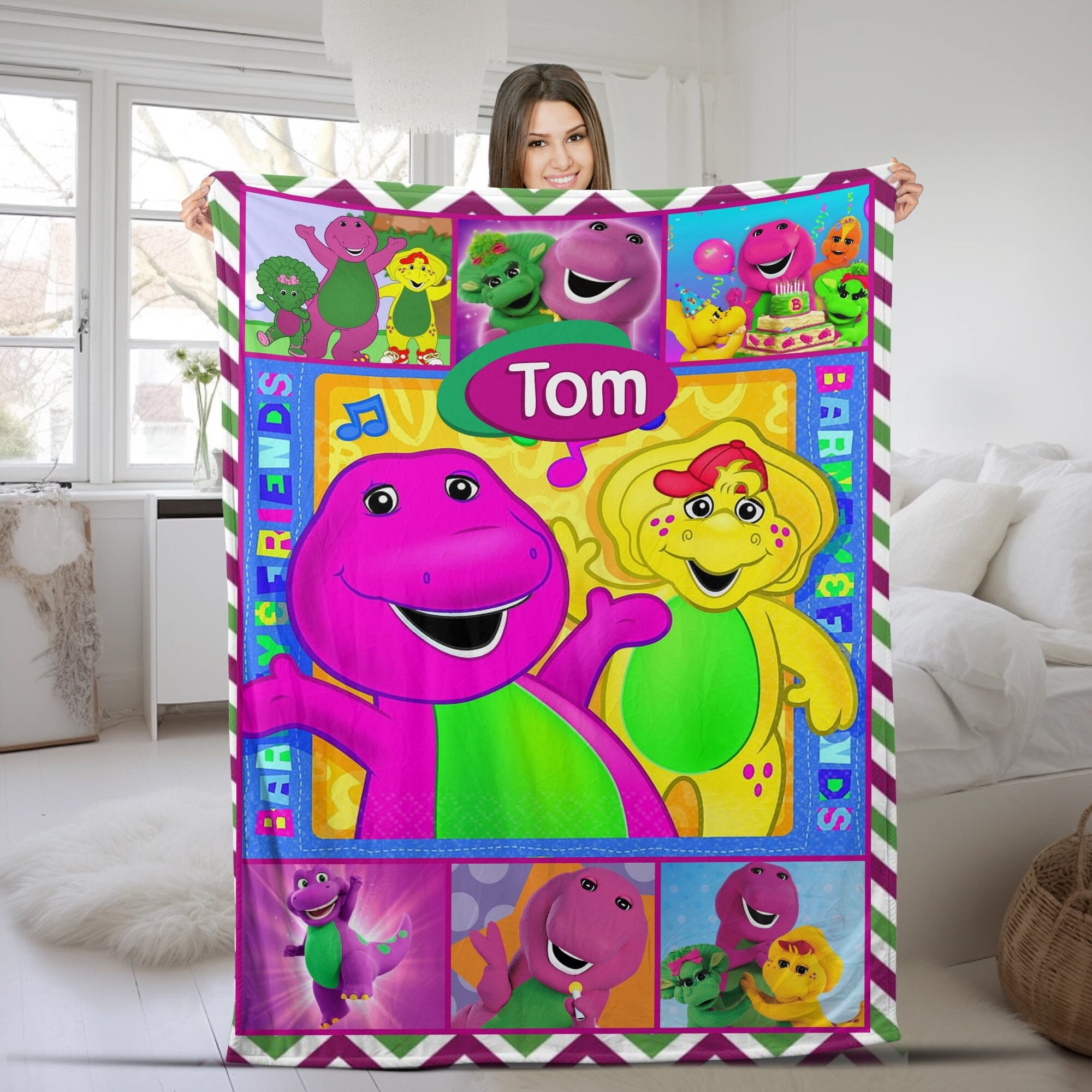 Barney and Friends Custom Quilt Blanket, Barney the Dinosaur - Inspire ...