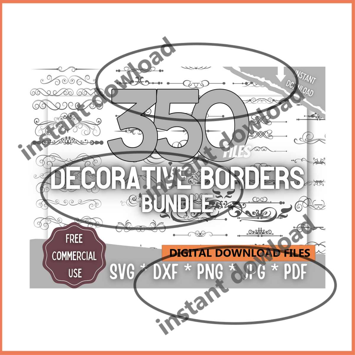 Decorative Borders SVG Bundle For Cricut, CNC, Laser, etc Cr | Inspire ...