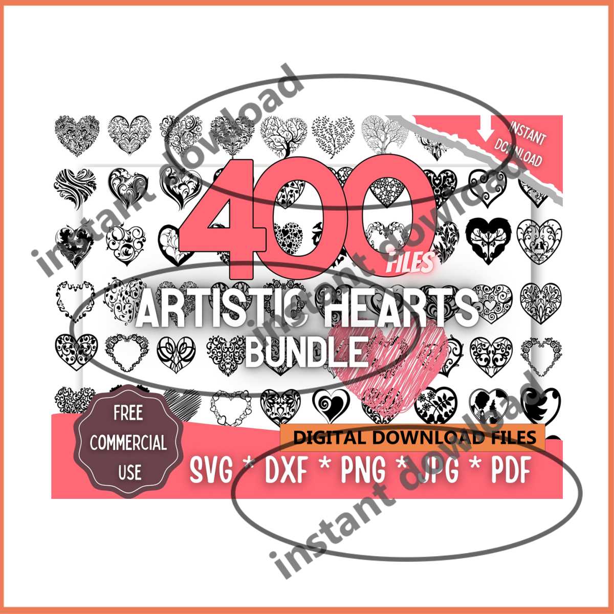Hearts SVG Bundle Artistic Heart Designs For Cricut, CNC, La | Inspire ...