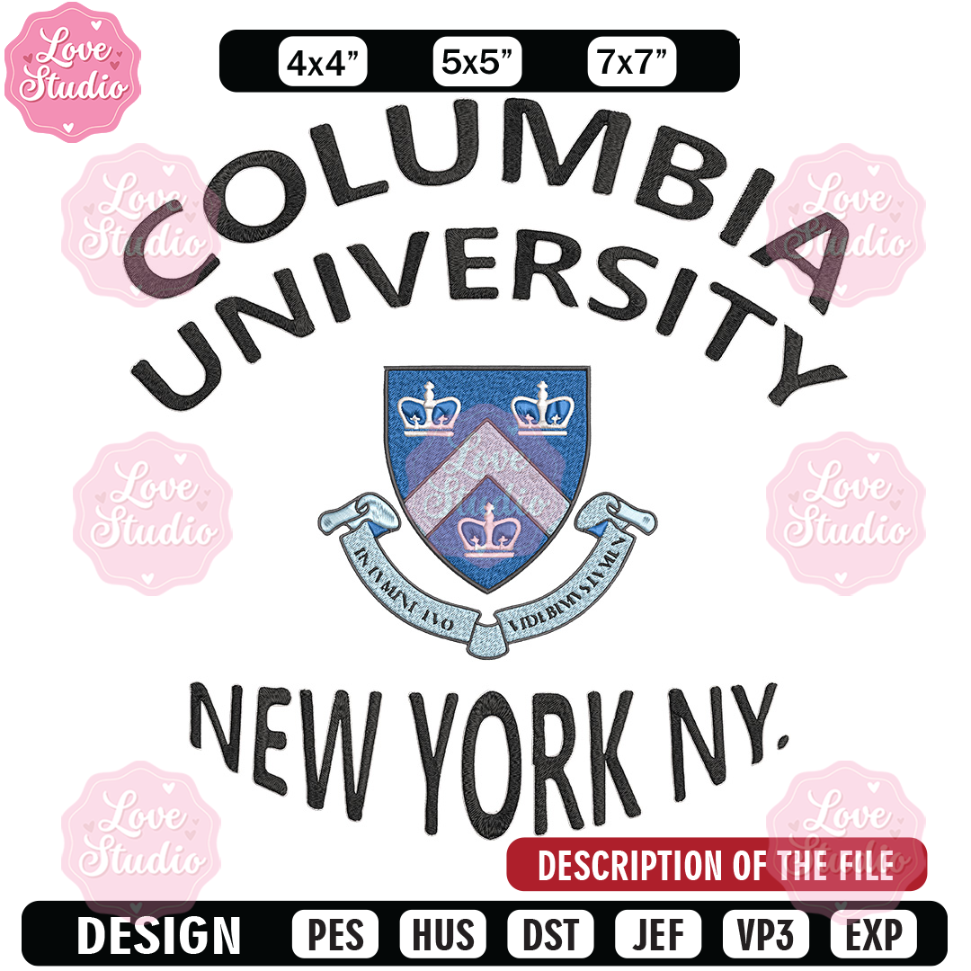 Columbia University logo embroidery design, NCAA embroidery, - Inspire ...