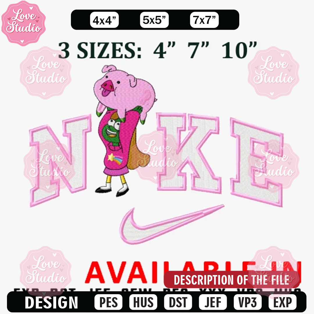 Girl and pig x nike embroidery design, Embroidered shirt, Br | Inspire ...