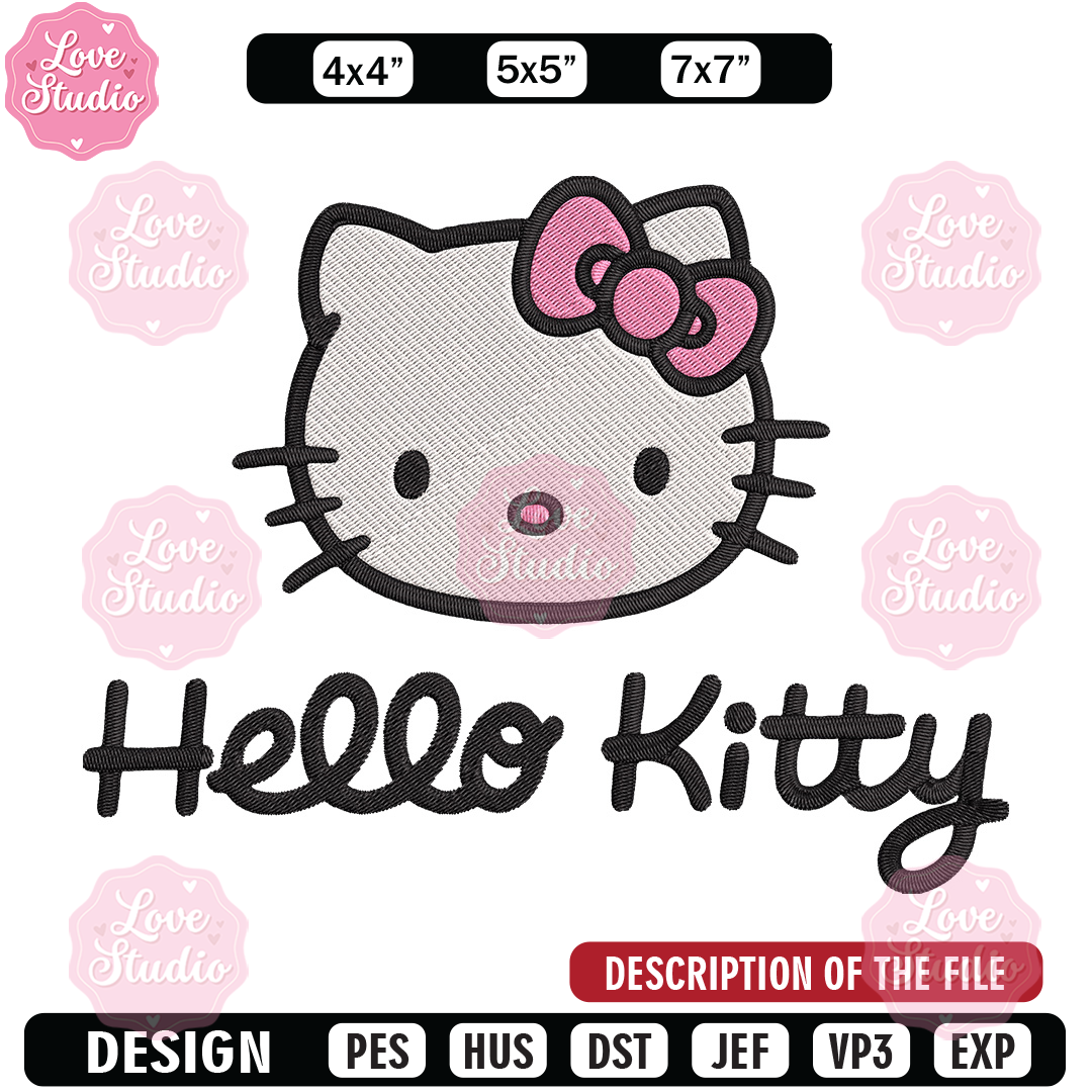 Hello Kitty logo Embroidery Design, Hello kitty Embroidery, - Inspire ...
