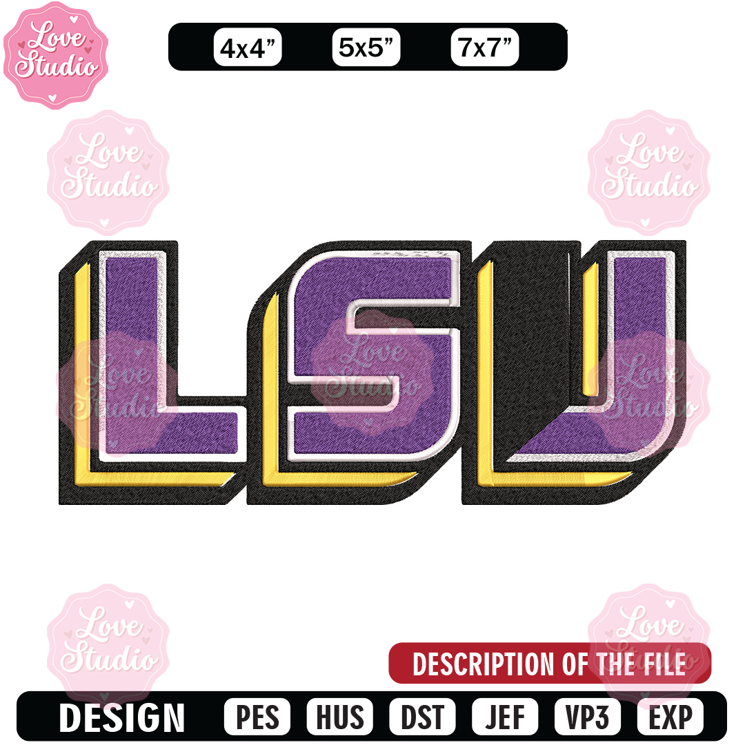 Louisiana State logo embroidery design,NCAA embroidery, Spor | Inspire ...
