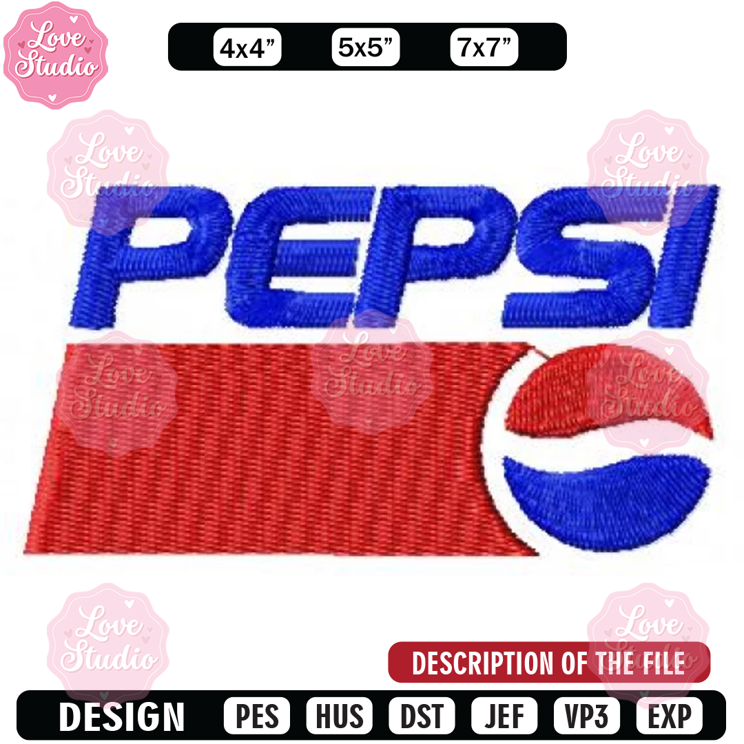 Pepsi logo embroidery design, Brand design, Embroidered shir - Inspire ...