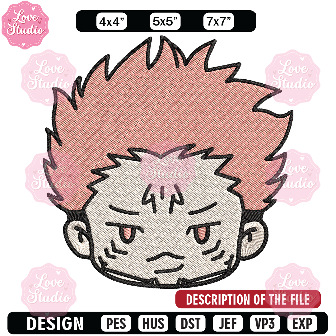 Sukuna chibi Embroidery Design, Jujutsu Embroidery, Embroide | Inspire ...