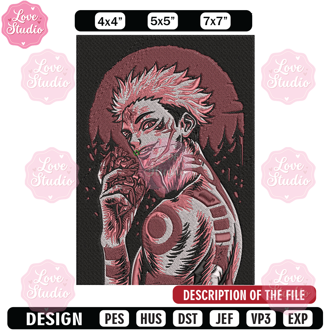 Sukuna poster Embroidery Design,Jujutsu Embroidery,Embroider | Inspire ...
