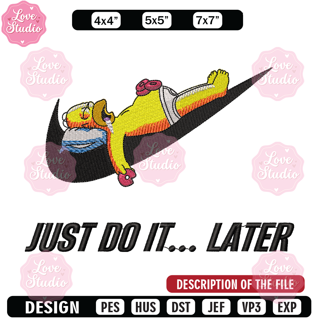 Swoosh Homer embroidery design, The Simpsons embroidery, Nik - Inspire ...