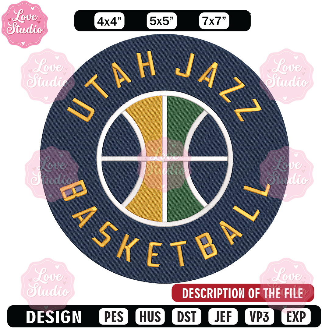Utah Jazz logo embroidery design, NBA embroidery, Sport embr | Inspire ...