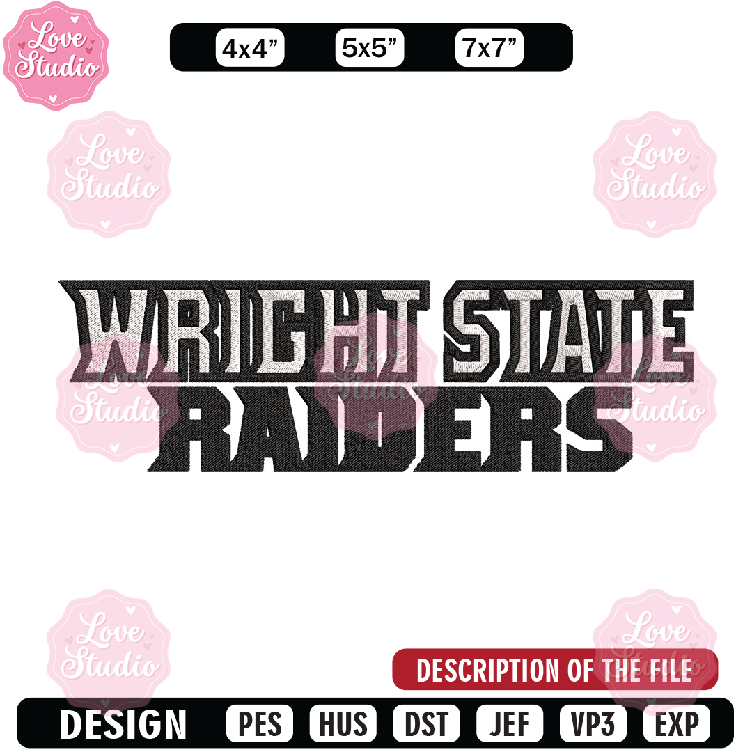 Wright State Logo embroidery design, NCAA embroidery, Sport - Inspire ...