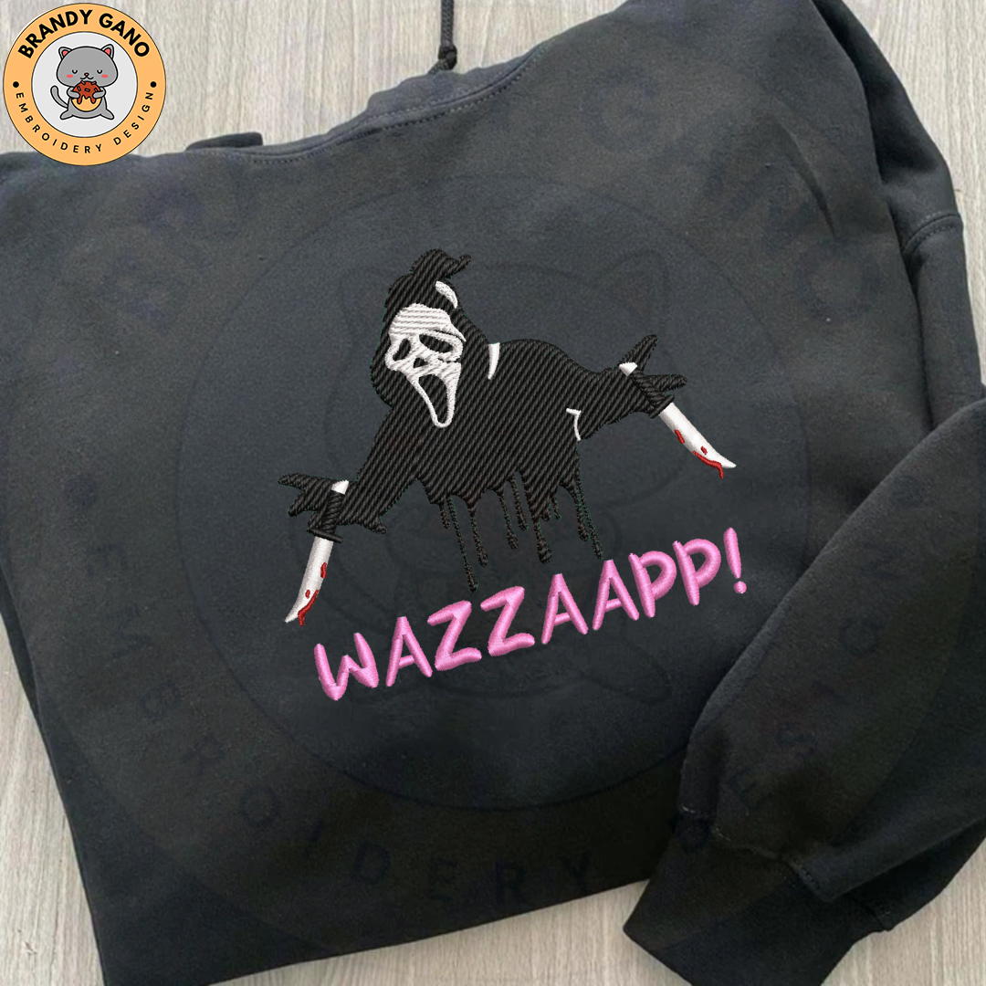Face Ghost Embroidery Design, Scream Face Ghost Halloween Ho - Inspire ...