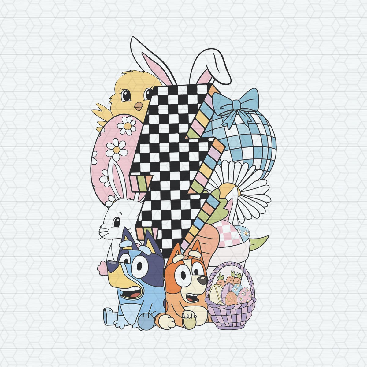 Bluey Bingo Funny Easter Lightning Bolt PNG - Inspire Uplift