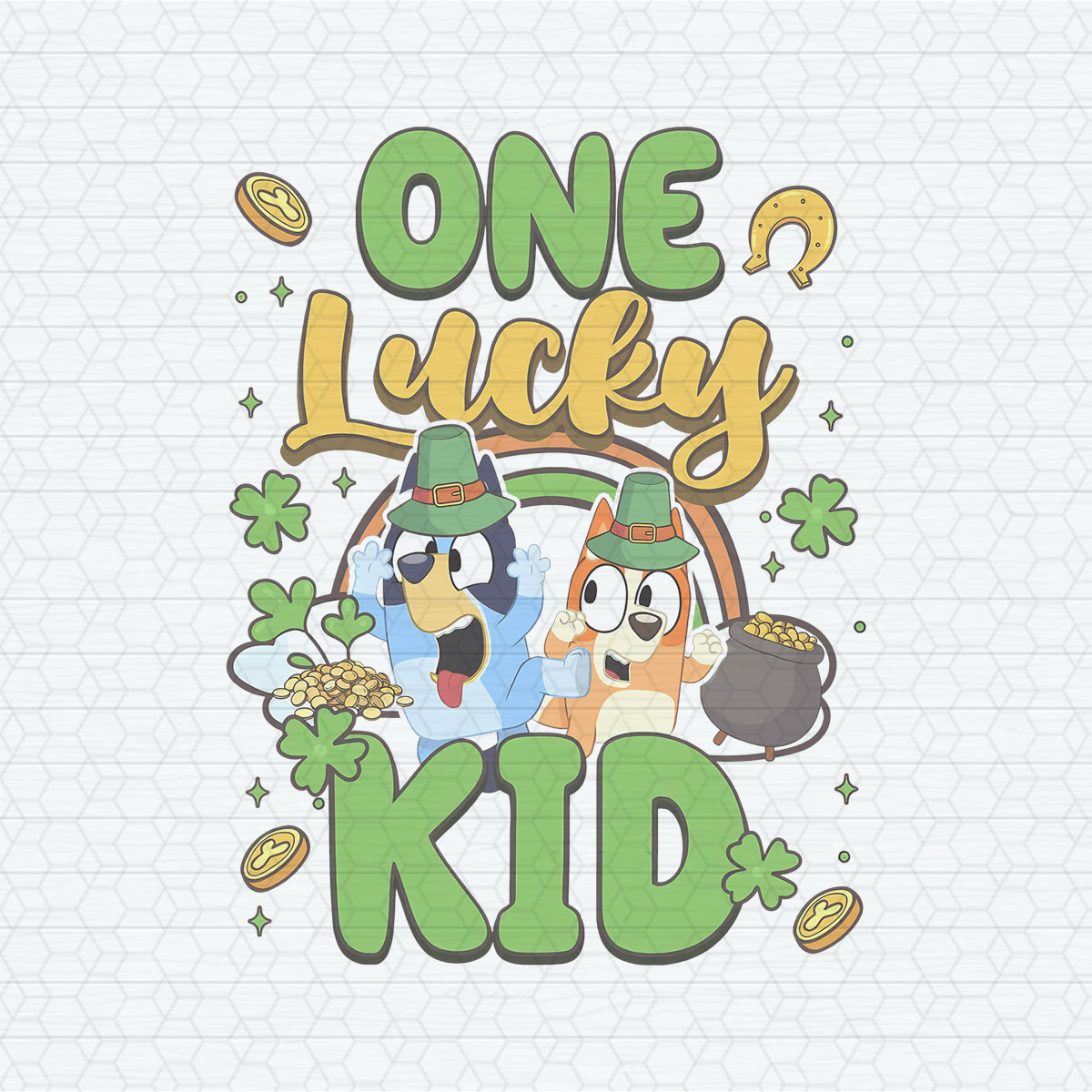 Bluey One Lucky Kid St Patricks Day PNG - Inspire Uplift