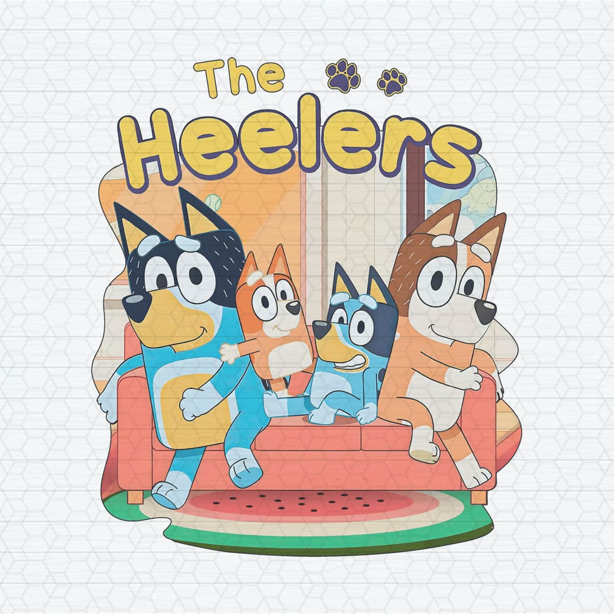 Retro Bluey The Heelers Family PNG - Inspire Uplift