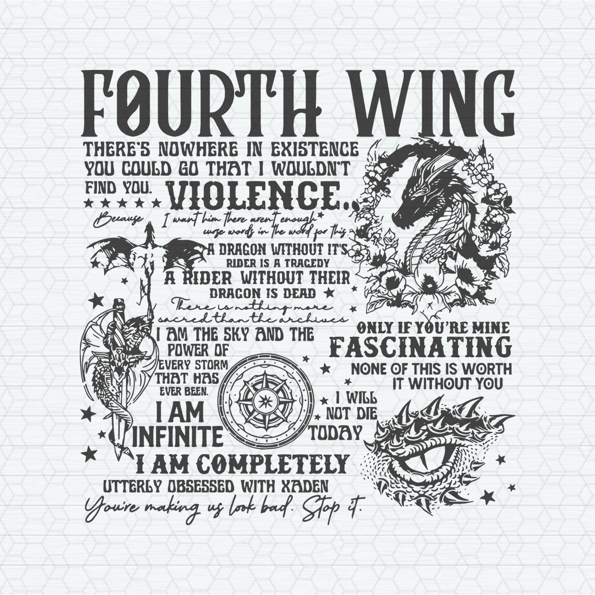 Fourth Wing Basgiath War College SVG | Inspire Uplift