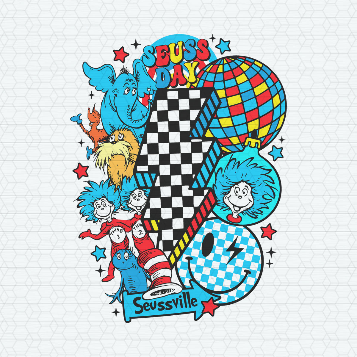 Seuss Day Seussville Lightning Bolt SVG | Inspire Uplift