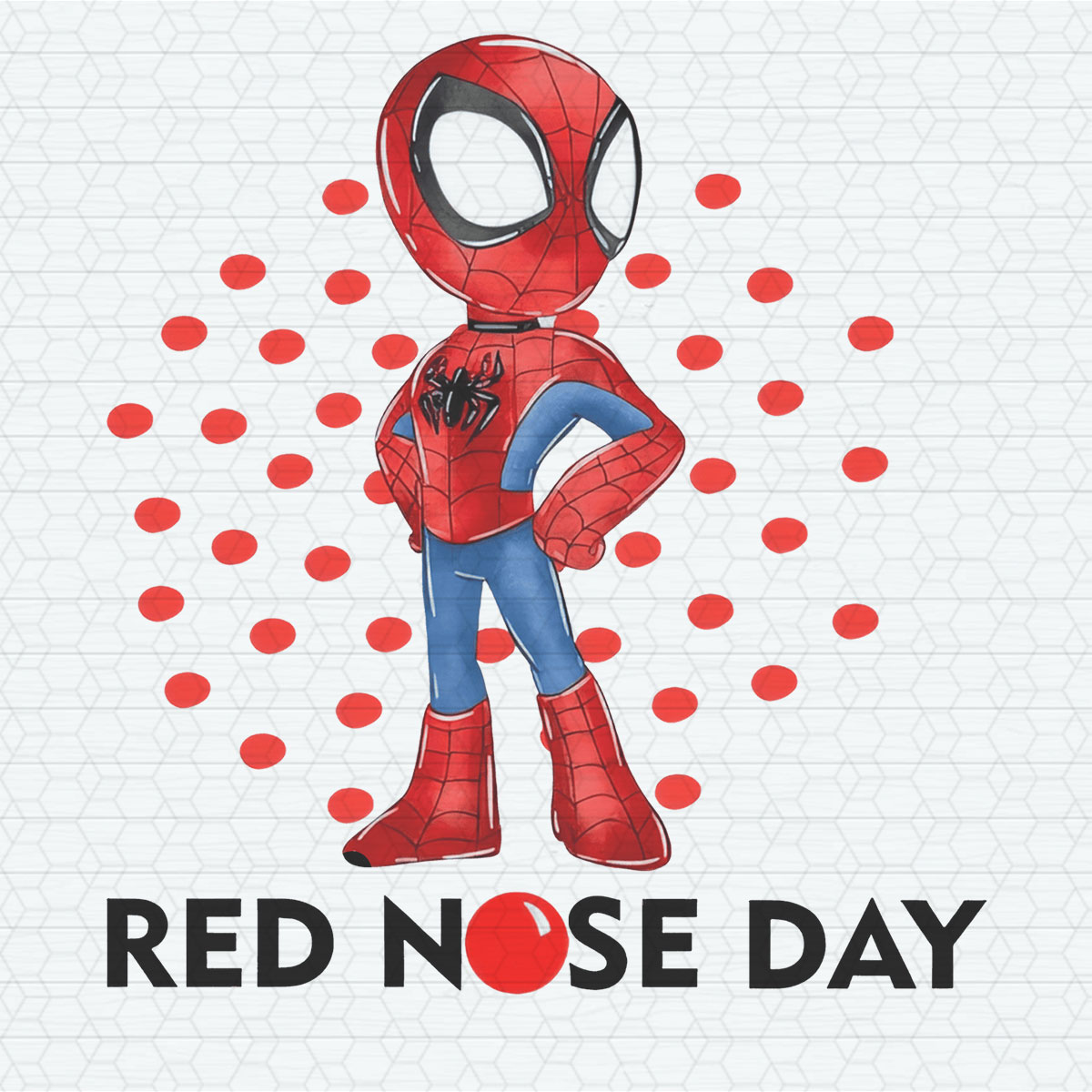 Retro Red Nose Day Spiderman PNG | Inspire Uplift