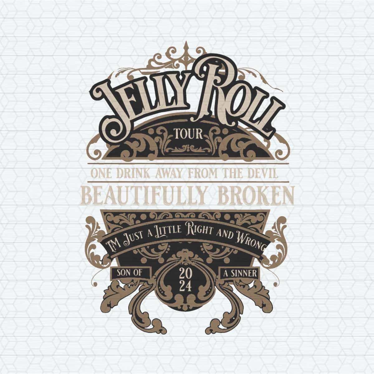 Jelly Roll Tour Beautifully Broken 2024 SVG | Inspire Uplift