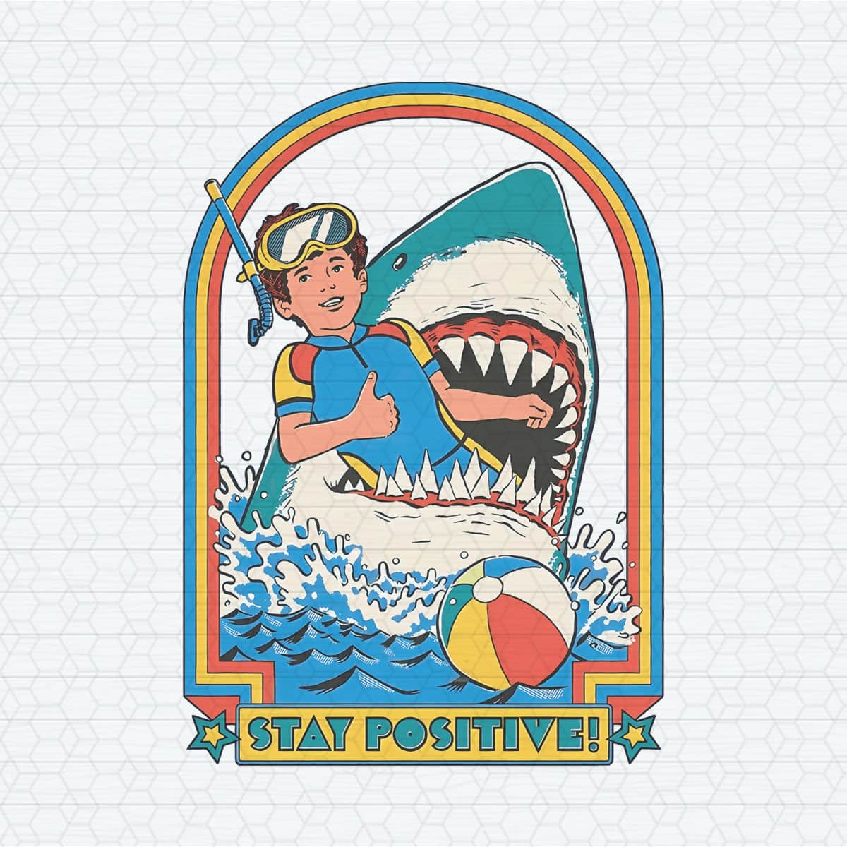 Stay Positive Jaws Killer Shark PNG - Inspire Uplift