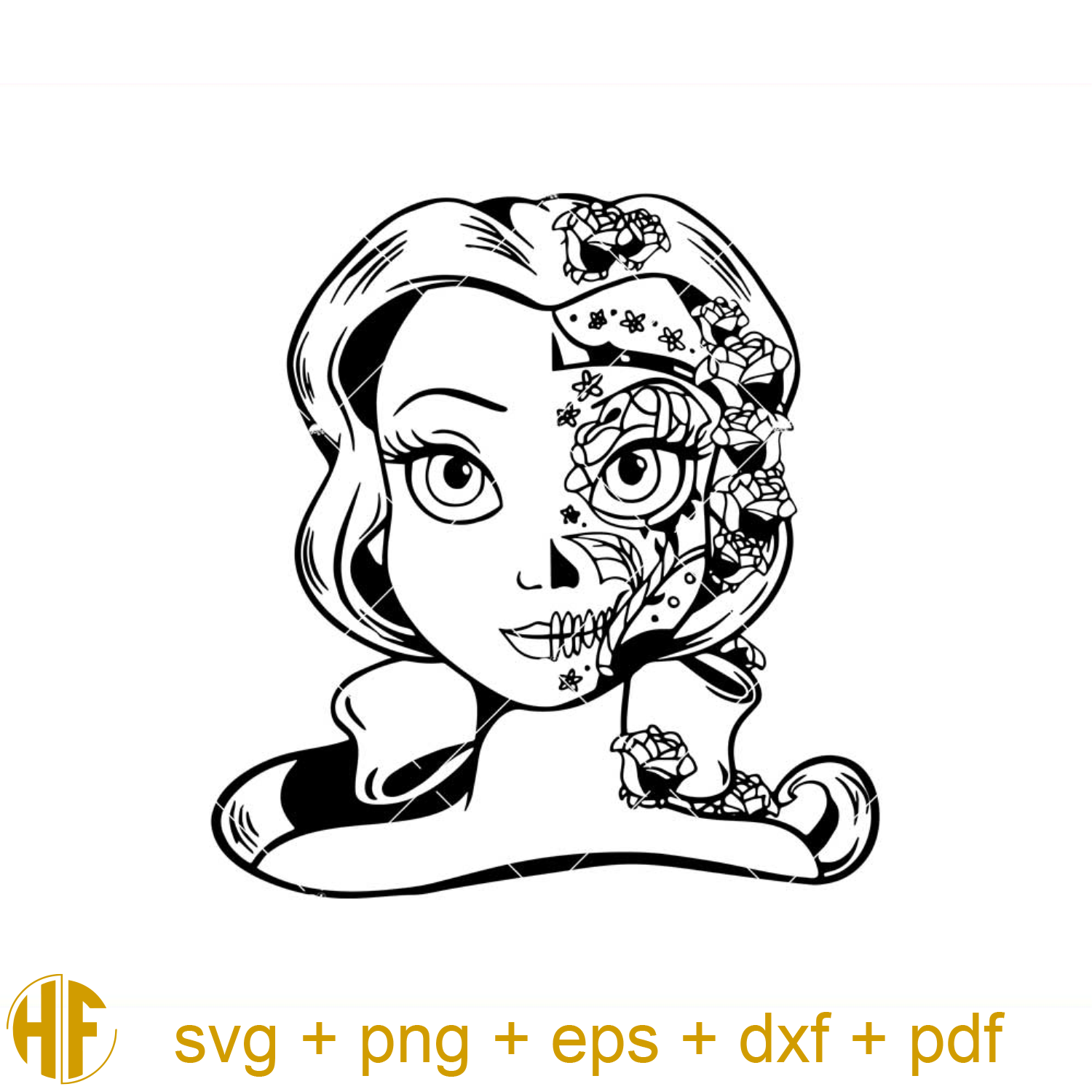 Belle Catrina Svg, Beauty and the Beast Svg, Belle Svg | Inspire Uplift