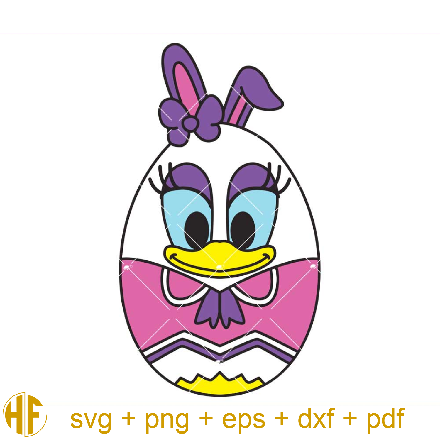 Cute Daisy Duck Easter Egg Svg, Daisy Duck Easter Svg | Inspire Uplift